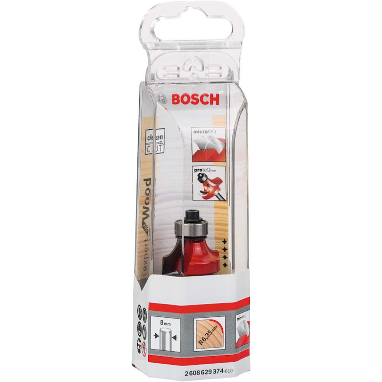 Bosch – Glodalo za zaobljivanje 8 mm, D 6.35 mm, R1 25.40 mm, L 12,7 mm, G 55 mm – 2608629374