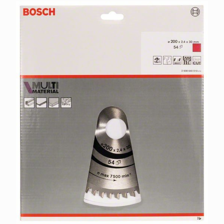 Bosch List kružne testere Multi Material 200 x 30 x 2.4 mm; 54, 2608640510