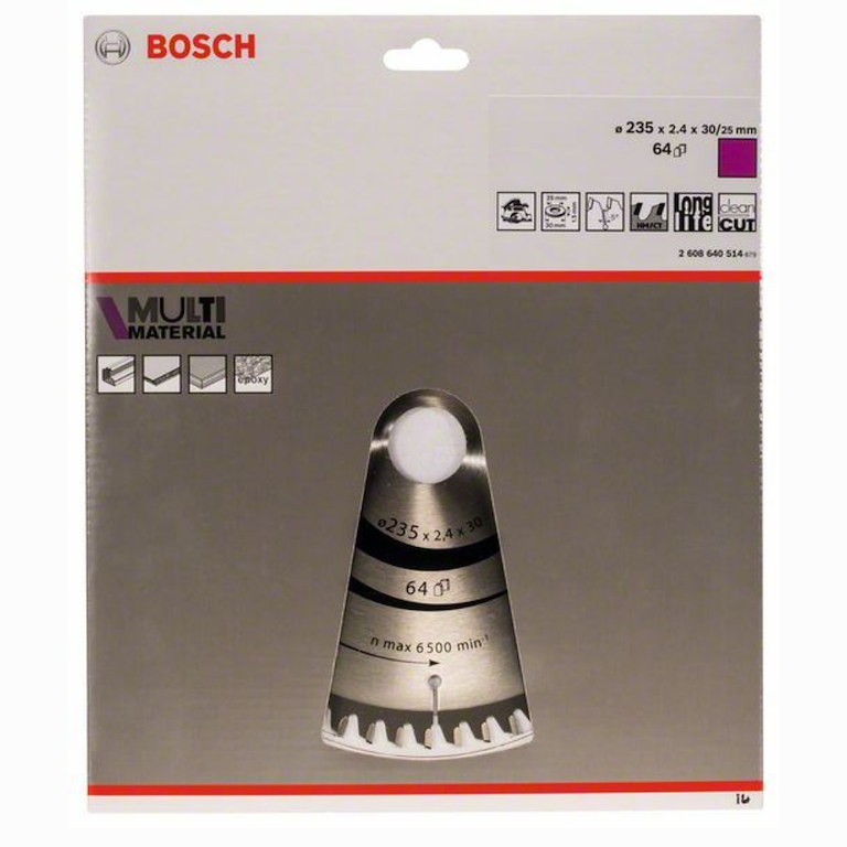 Bosch List kružne testere Multi Material 235 x 30/25 x 2.4 mm; 64, 2608640514