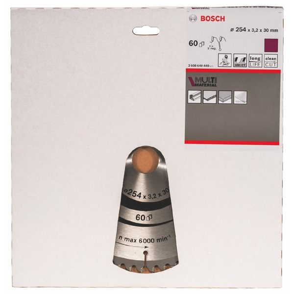 Bosch List kružne testere Multi Material 254 x 30 x 3. 2 mm 60, 2608640449