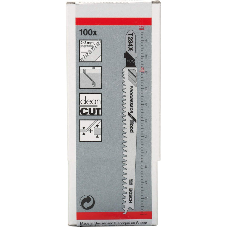 Bosch List ubodne testere za drvo 100 kom T 234 X, 2608633A41