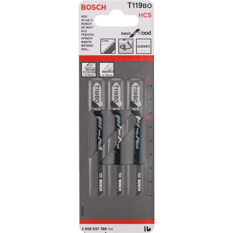 Bosch List ubodne testere za drvo 3 kom T 119 BO, 2608637788