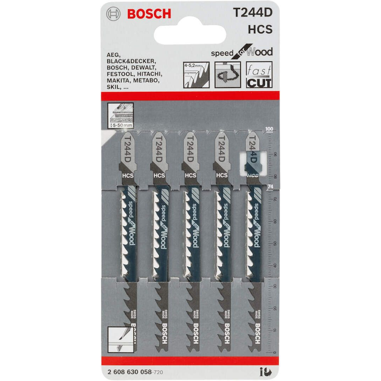 Bosch List ubodne testere za drvo 3-delni T 244 D, 2608630879