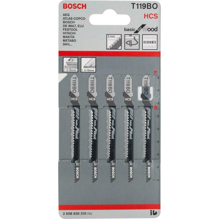 Bosch List ubodne testere za drvo 5 kom T 119 BO, 2608630310