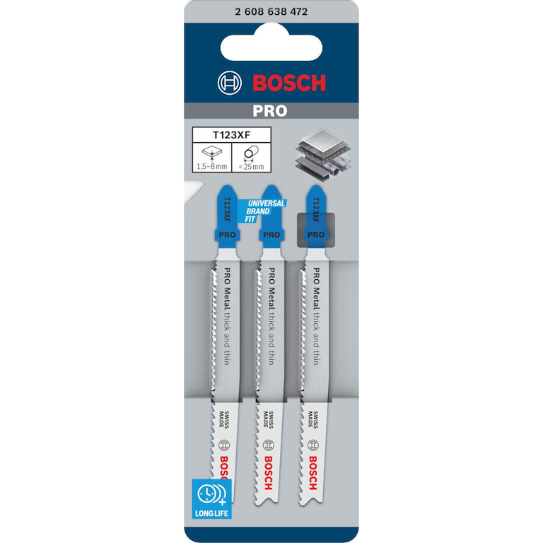 Bosch List ubodne testere za drvo i metal 3 kom T 123 XF, 2608638472