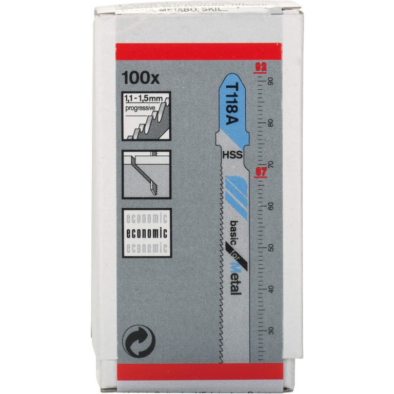 Bosch List ubodne testere za metal 100 kom T 118 A, 2608631964