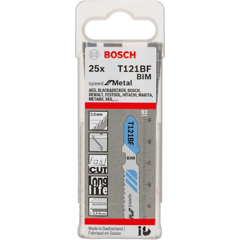 Bosch List ubodne testere za metal 25 kom T 121 BF, 2608636703