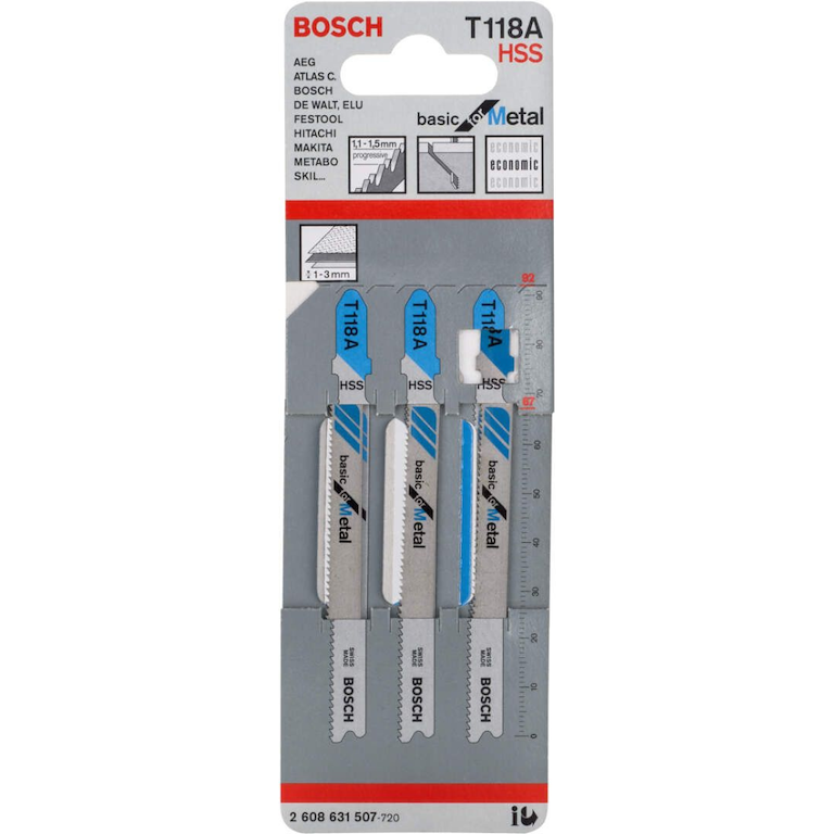 Bosch List ubodne testere za metal 3 kom T 118 A, 2608631507