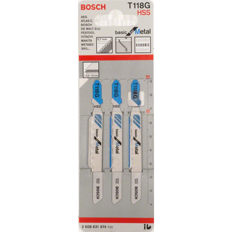 Bosch List ubodne testere za metal 3 kom T 118 G, 2608631674