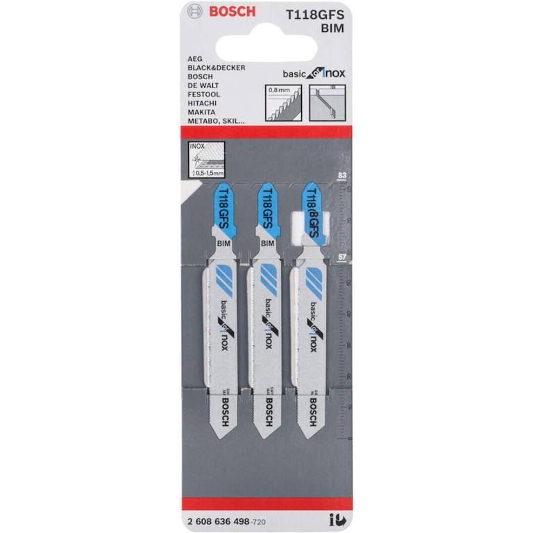 Bosch List ubodne testere za metal 3 kom T 118 GFS, 2608636498