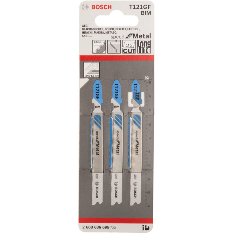 Bosch List ubodne testere za metal 3 kom T 121 GF, 2608636695