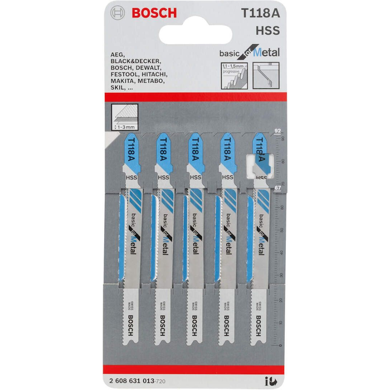 Bosch List ubodne testere za metal 5 kom T 118 A, 2608631013