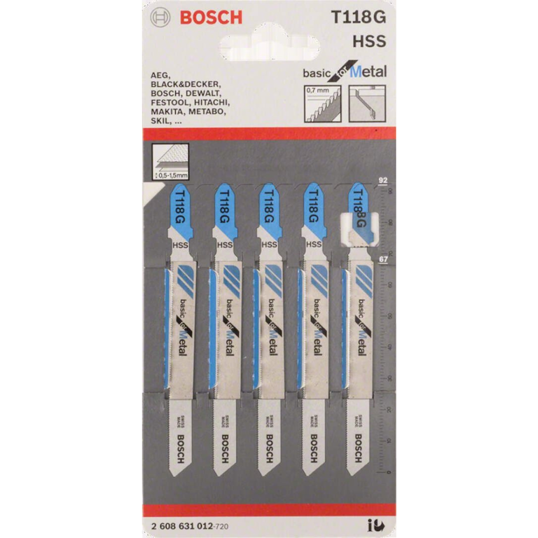 Bosch List ubodne testere za metal 5 kom T 118 G, 2608631012