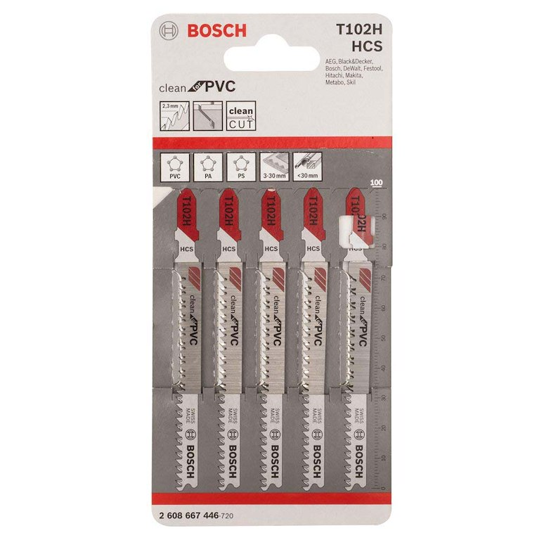 Bosch List ubodne testere za plastiku 5 kom T 102 H, 2608667446