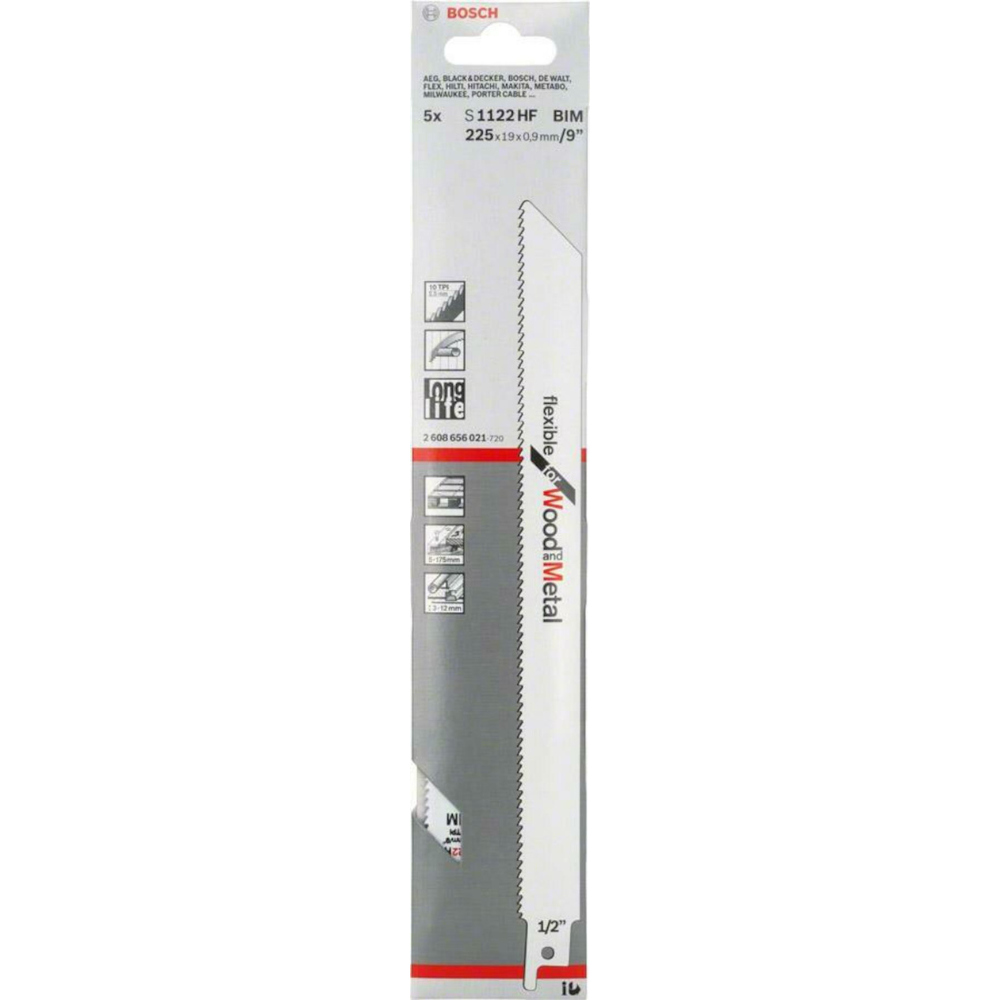 Bosch List univerzalne testere za metal i drvo 5 kom S 1122 HF, 2608656021