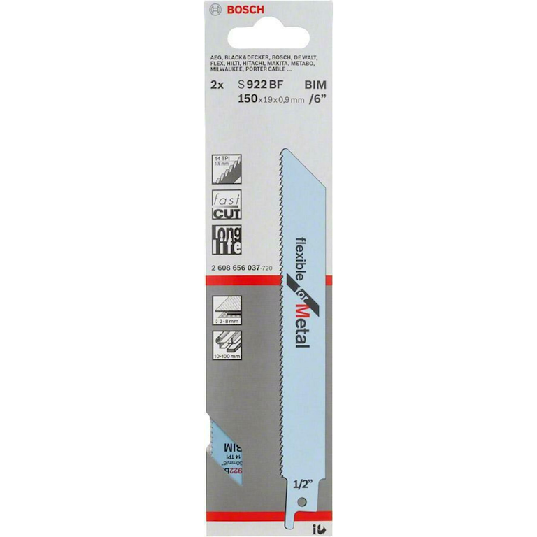 Bosch – List univerzalne testere za metal i plastiku 2 kom S 922 BF – 2608656037