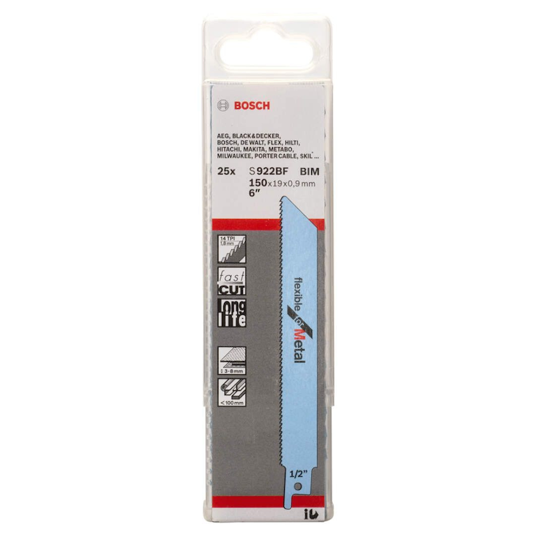 Bosch List univerzalne testere za metal i plastiku 25 kom S 922 BF, 2608657550