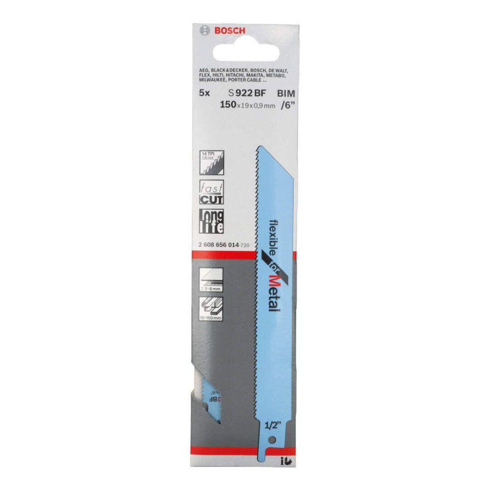 Bosch List univerzalne testere za metal i plastiku 5 kom S 922 BF, 2608656014