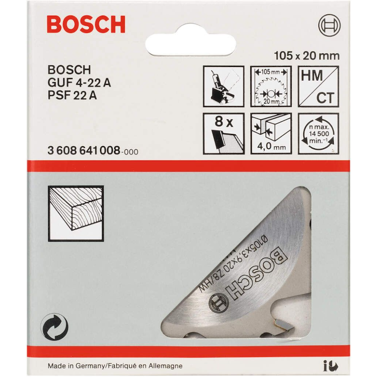 Bosch – Pločasto glodalo 105 x 20 mm – 3608641008