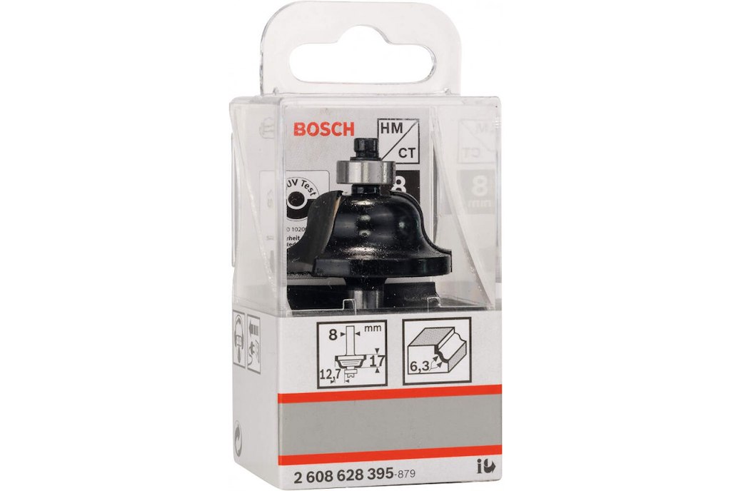 Bosch Profilno glodalo B 8 mm, R1 6,3 mm, B 12,7 mm, L 17 mm, G 61 mm, 2608628395