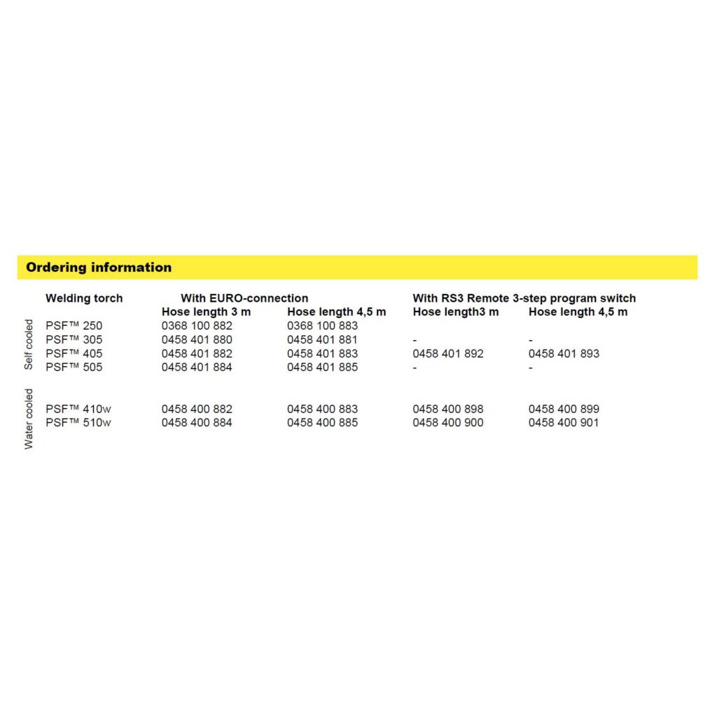 Esab Gorionik PSF 305 4.5m, 170100