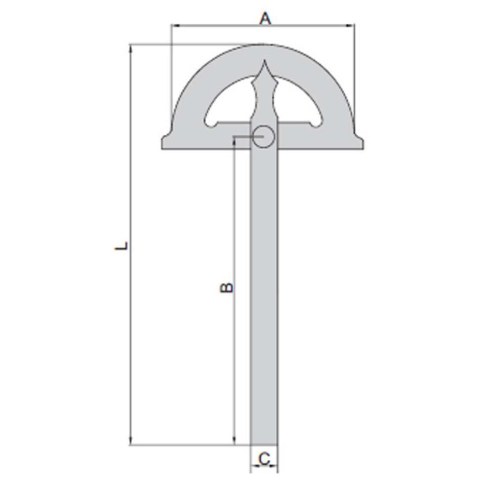 INSIZE Uglomer sa vijkom L-200mm/r=150mm, 4799-1150