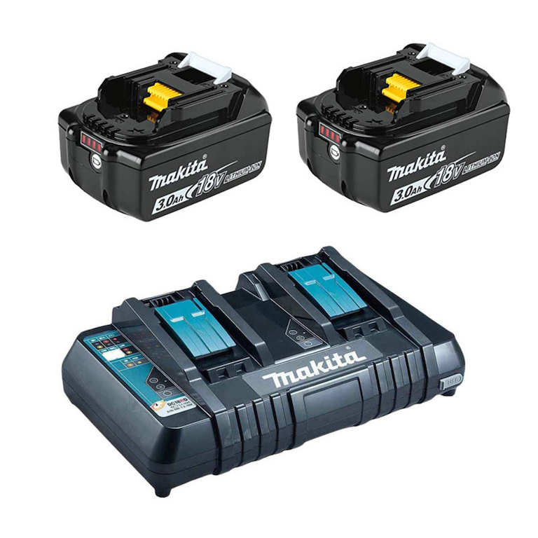 Makita SET 9 BL1830Bx2+Dupli punjač DC18R, SET 9