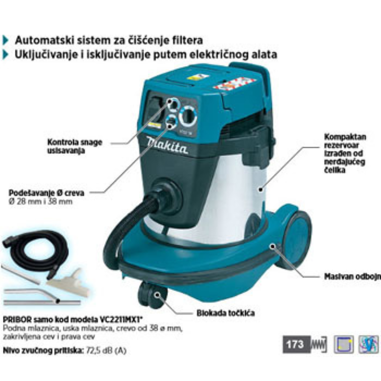 Makita Usisivač 1050W 22L, VC2211M