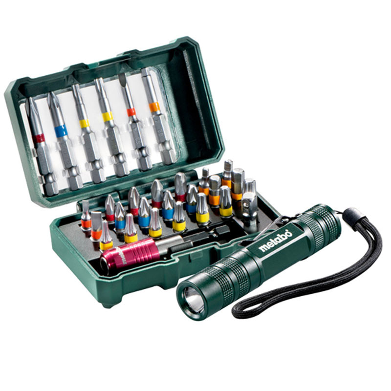 Metabo Set bitova 29 kom + mini lampa, 626721000