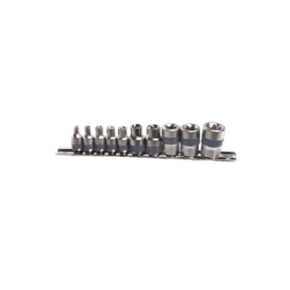 TopMaster Nasadni ključevi E-TORX 1/4″-3/8″, DIN, Cr-V, garnitura 10 delova, 330148