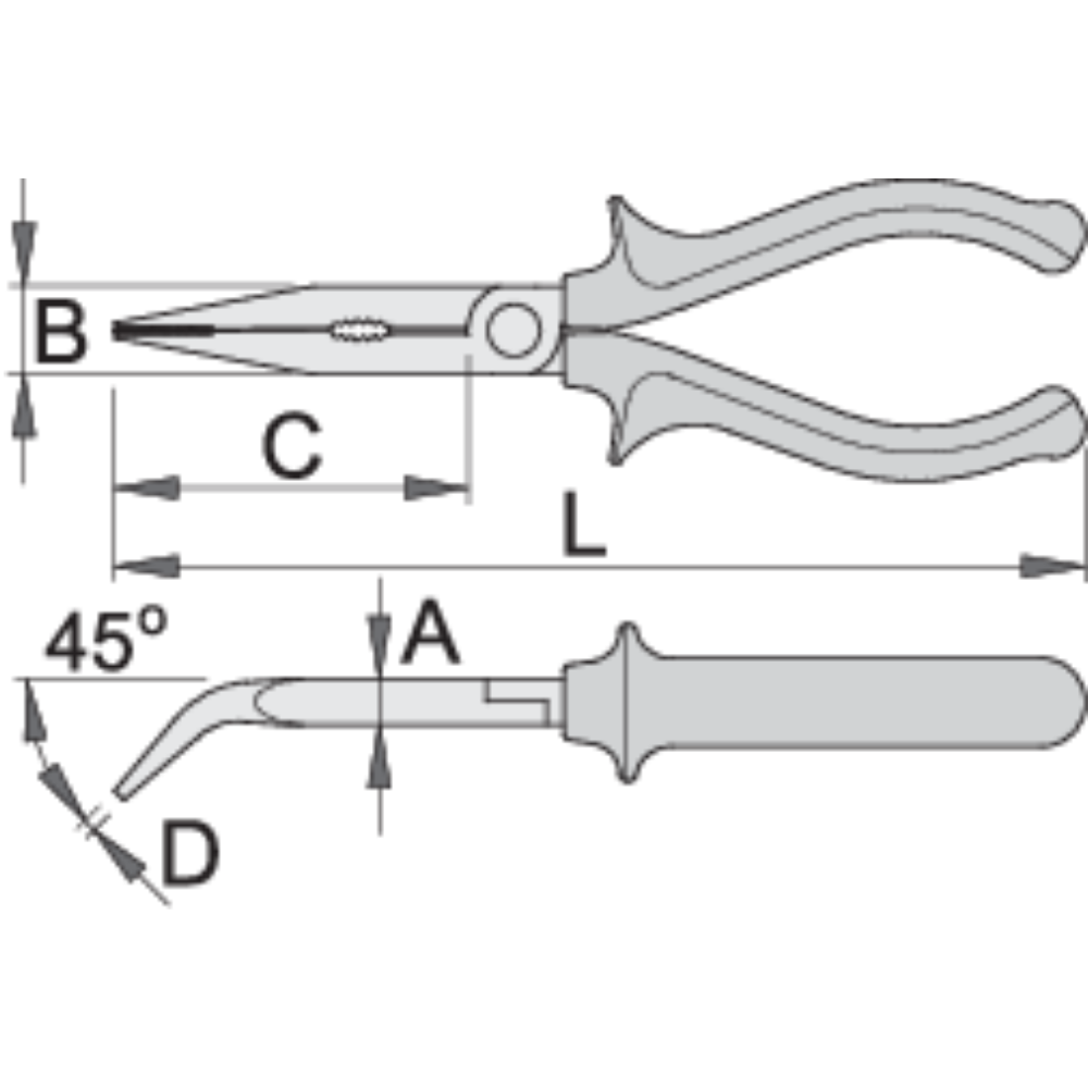 Unior – Klešta špicasta savijena 512/1Vdebi 170mm 1.000V – 610438