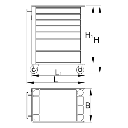 Unior Kolica za alat EUROSTYLE 7 fioka- 940E4/1L, 612138