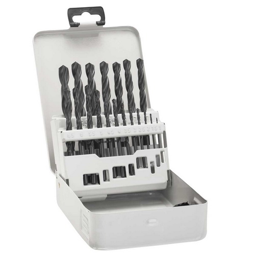 Bosch 19-delni set burgija za metal HSS-G, DIN 338, 135°, u metalnoj kutiji, 2607018726