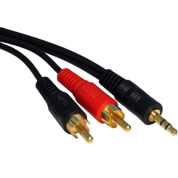 FAST ASIA Kabl audio 3.5mm - 2xRCA 3m crni