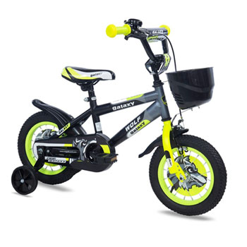Mega favorit Bicikl dečiji WOLF 12" crna/siva/neon žuta 460461
