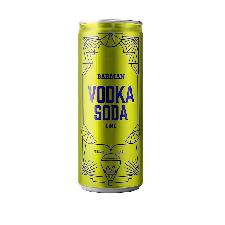 Barman vodka soda lime 0.33l can barman