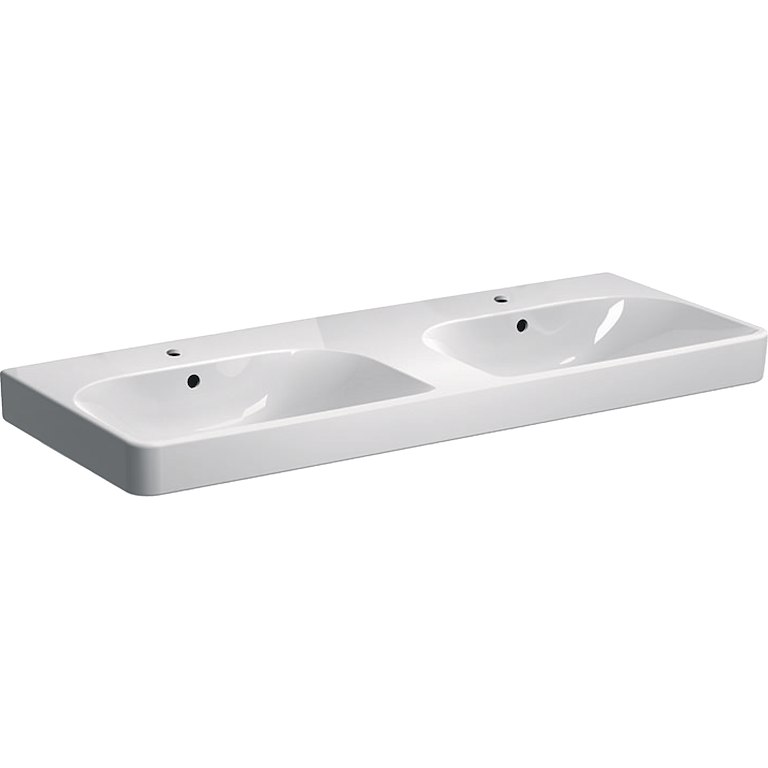 Geberit Smyle Square dupli umivaonik 120×48 cm, bez otvora slavine