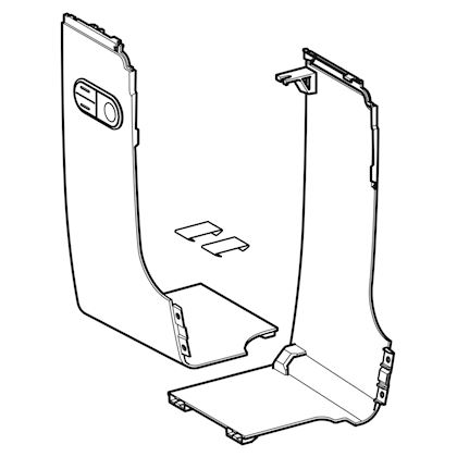 Komplet završne pokrivne ploče bočno, za Geberit AquaClean Mera: alpsko bela