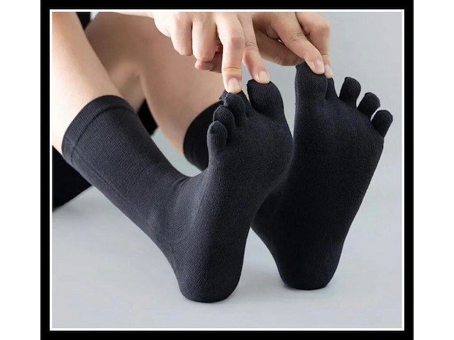 Muške Čarape Sokne Sa Prstima - Yoga - Crne