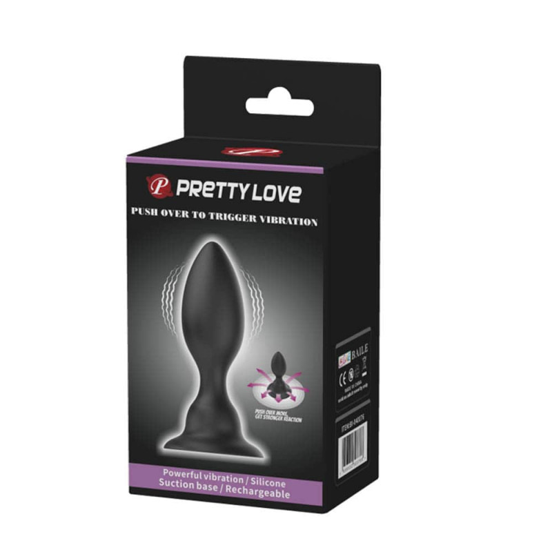 Pretty Love crna glatka analna kupa sa vibracijom DEBRA01274 / 8756