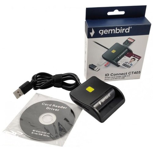 Gembird Smart card reader USB, čitač lične karte, saobraćajne, platnih kartica | CRDR-CT405