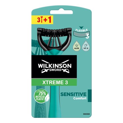 Wilkinson brijač Xtreme3 sensitive jednok. 3+1 gratis