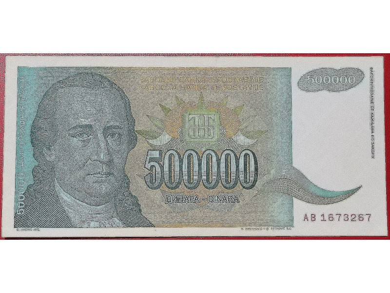 500.000 DINARA 1993 GOD.
