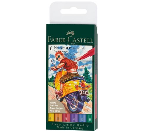 Faber Castell PITT artist pen B Set 167174 colour wheel