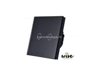 Wifi + RF prekidac (naizmenicni) stakleni panel, 2 tastera crni WPRF013