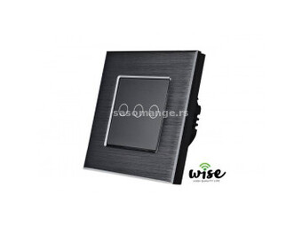 Wifi pametni prekidač, aluminijumski panel crni - 3 tastera WP0053