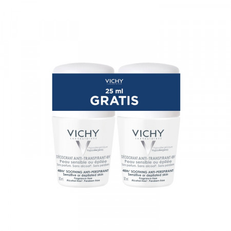 VICHY DÉODORANT SENSITIVE ROLL-ON 48H PROMO 2X50ML