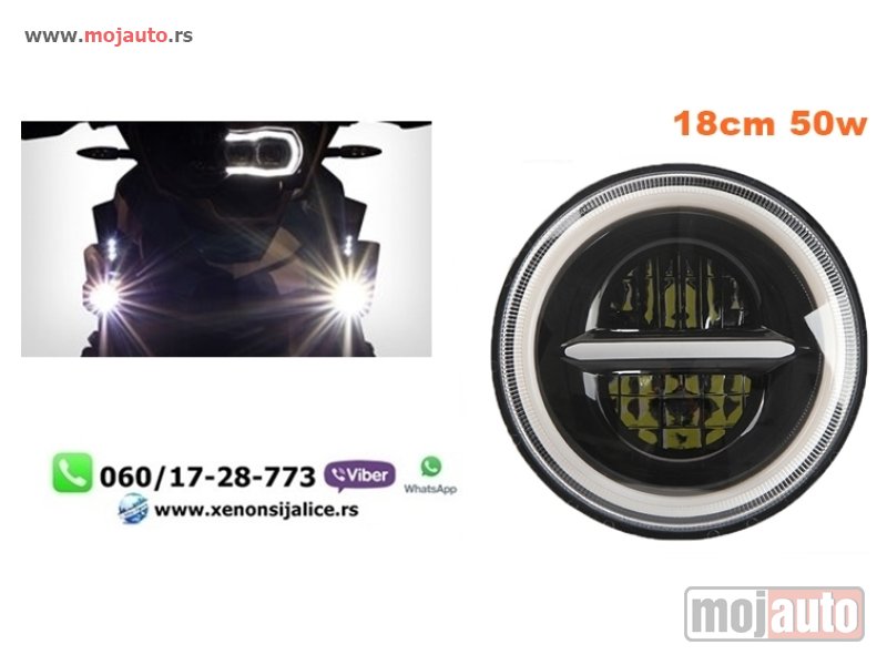 LED FAR ZA MOTORE UNIVERZALNI LED MOTO FAR 18CM 50W