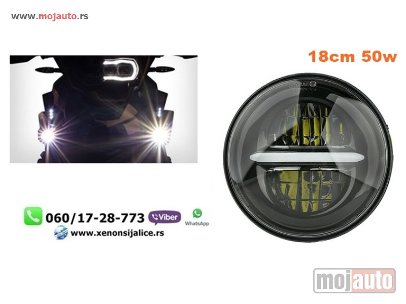 LED FAR ZA MOTORE UNIVERZALNI LED MOTO FAR 18CM 50W