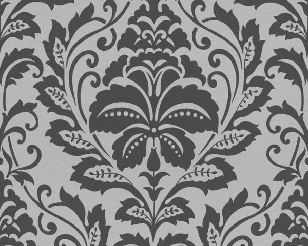 A.S. CRÉATION WALLPAPER «BAROQUE, BLACK, GREY, SILVER» 369102